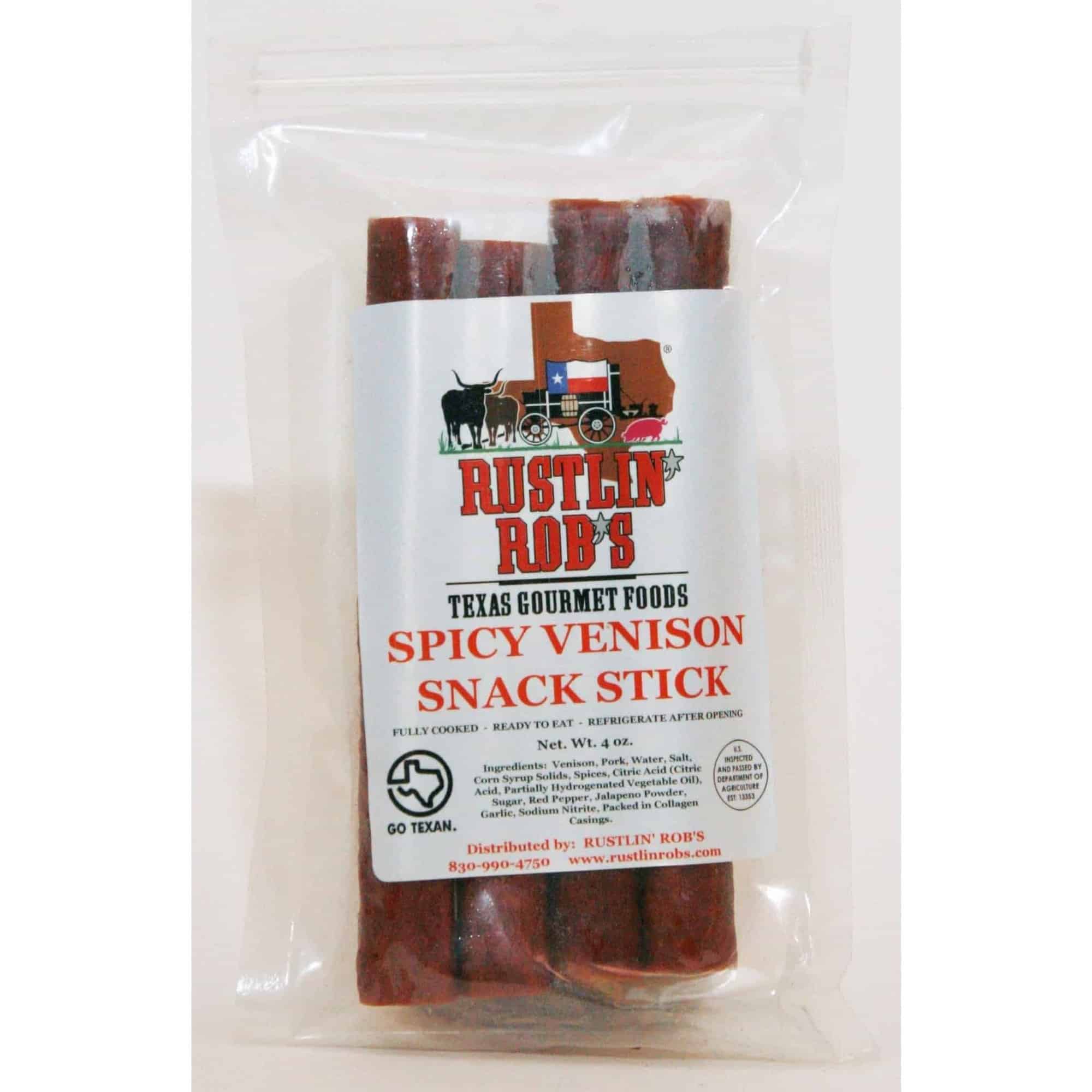 Spicy Venison Snack Sticks • Rustlin' Rob's Gourmet Texas Foods