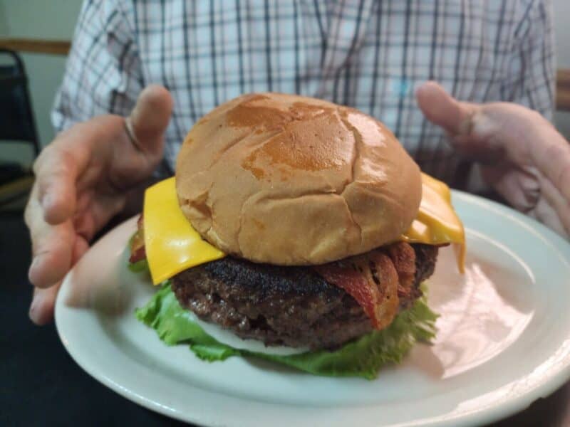 Ostrich Burger with Bacon Pepper Dip • Rustlin' Rob's Gourmet Texas Foods